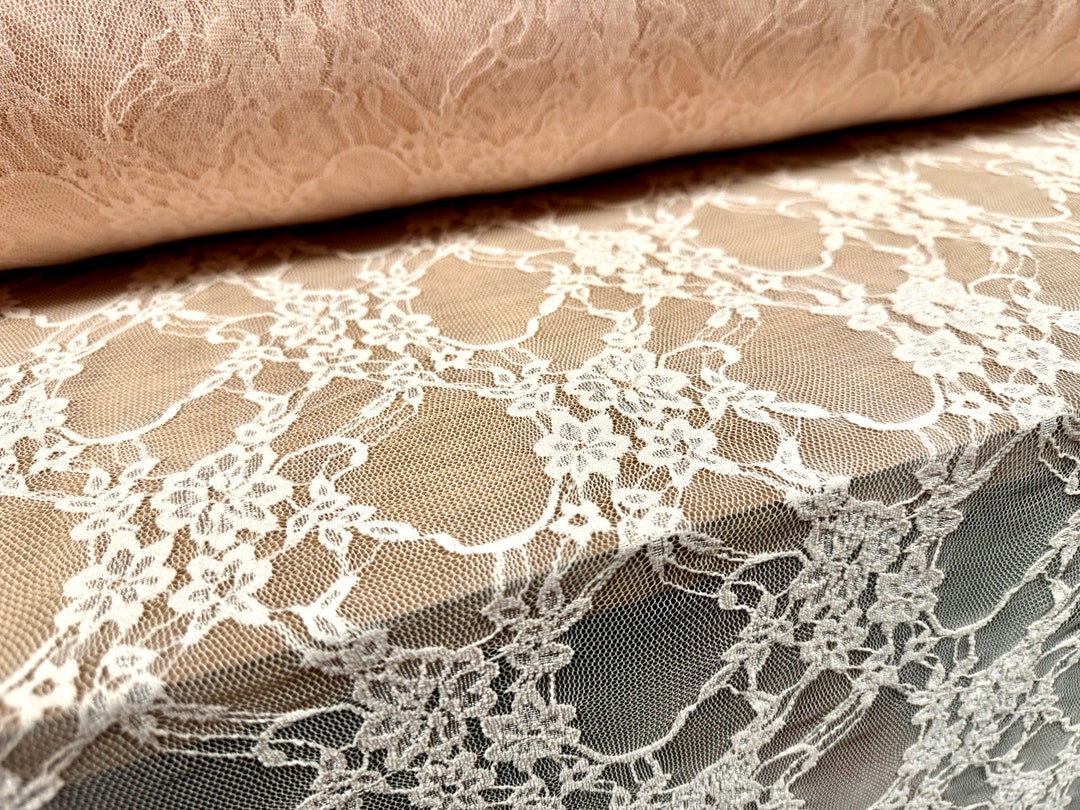 Stretch Spandex Mesh Lace Fabric, per Metre - Floral Pattern ...