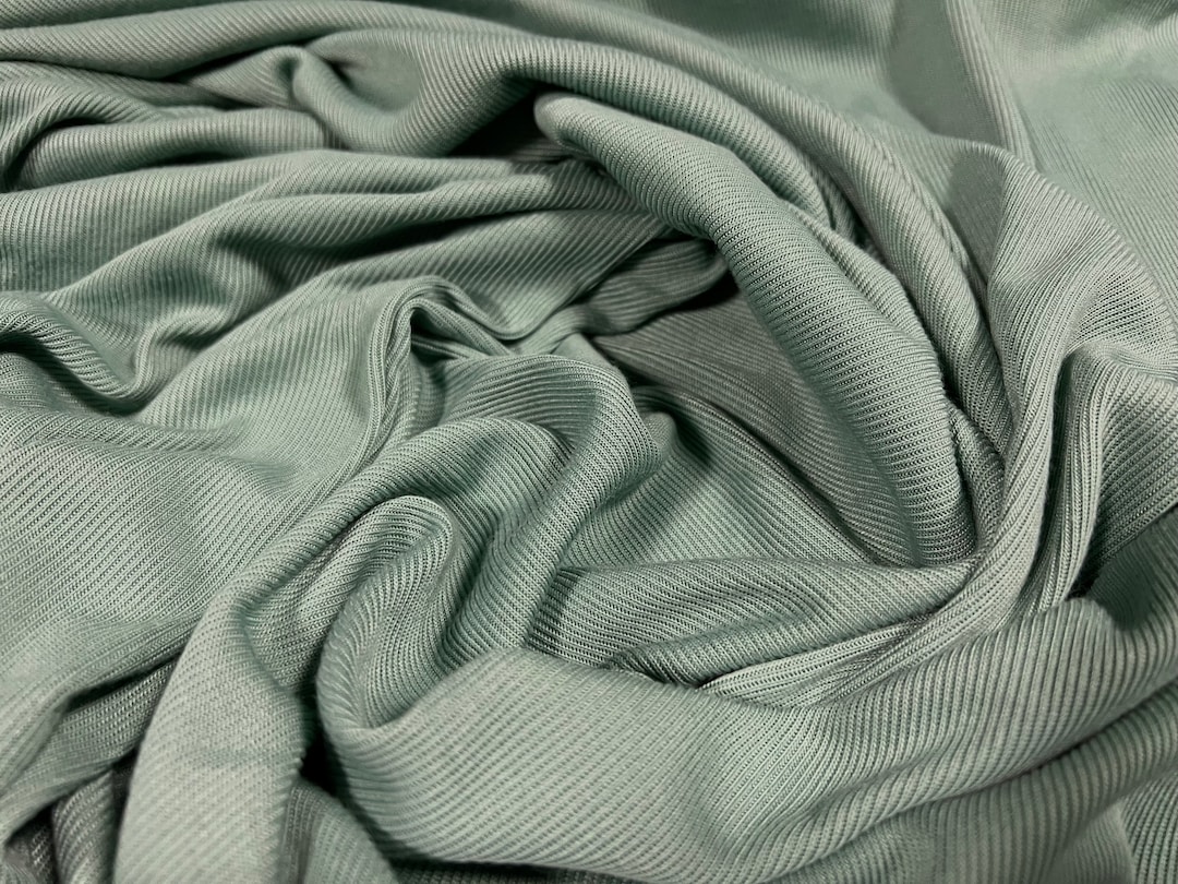 Fine Rib Jersey Knit Fabric, per Metre - Plain - Sea Green - Etsy