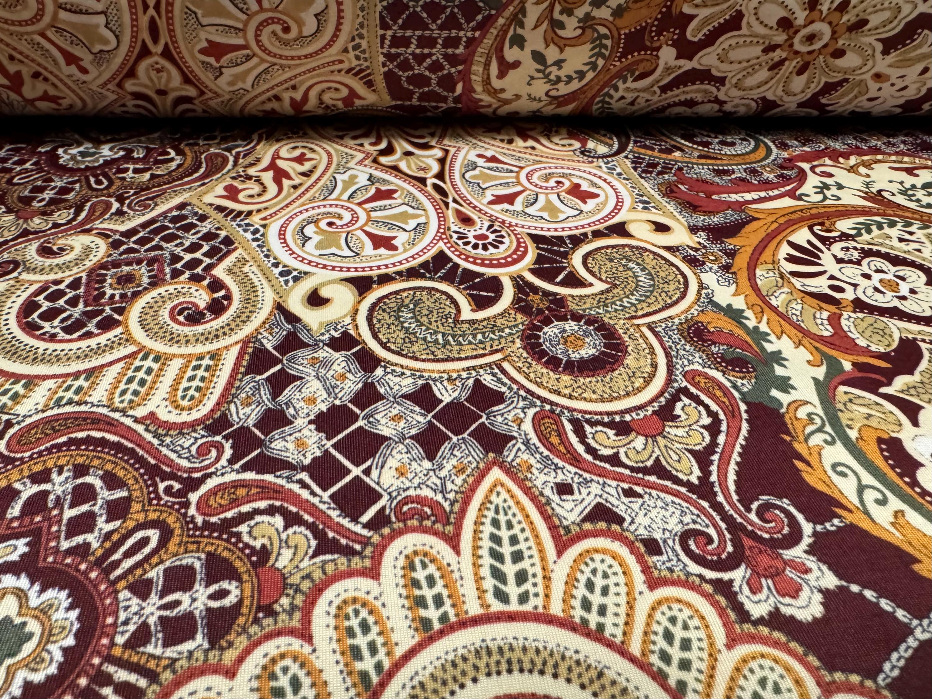 Soft Touch Stretch Spandex Jersey Fabric, per Metre - Paisley Print ...