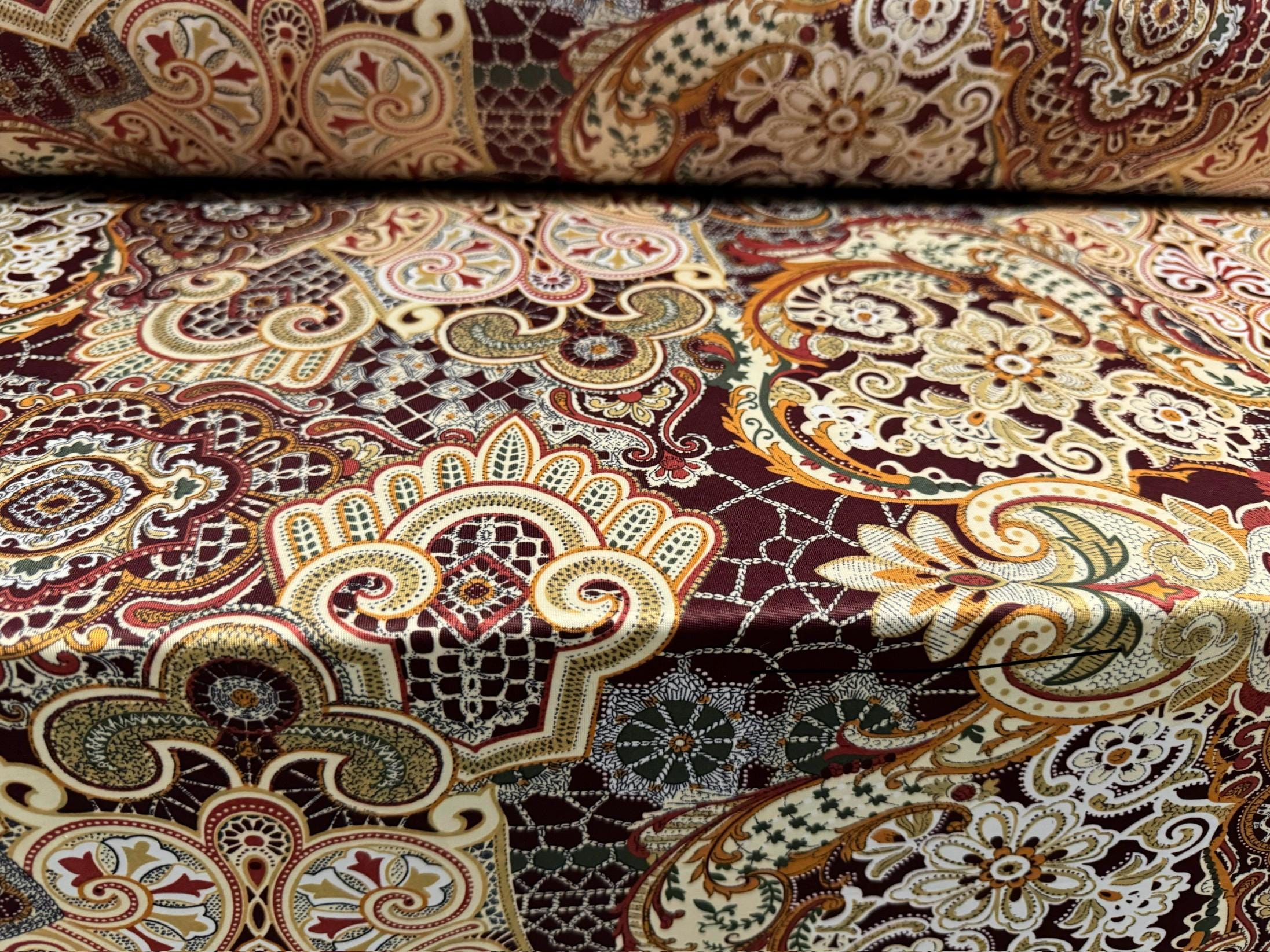 Soft Touch Stretch Spandex Jersey Fabric, per Metre - Paisley Print ...
