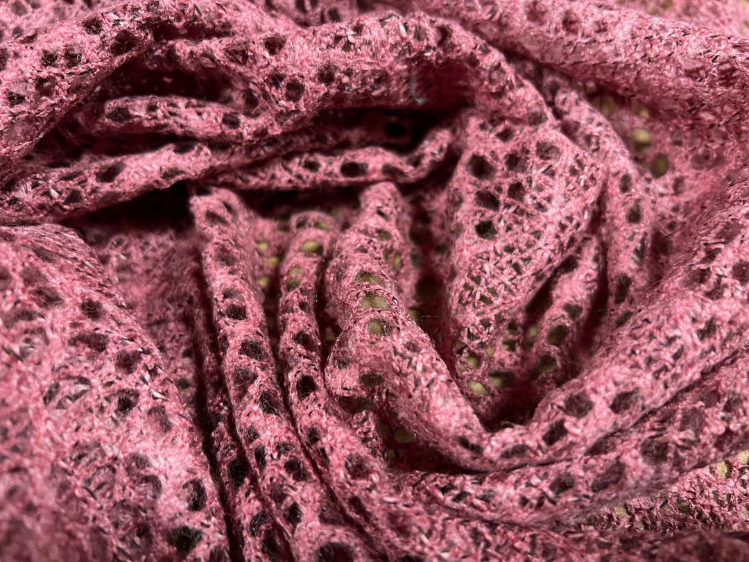 Crochet Lace Knit Dress Fabric, per Metre - Kaleidoscope Design - Mauve ...