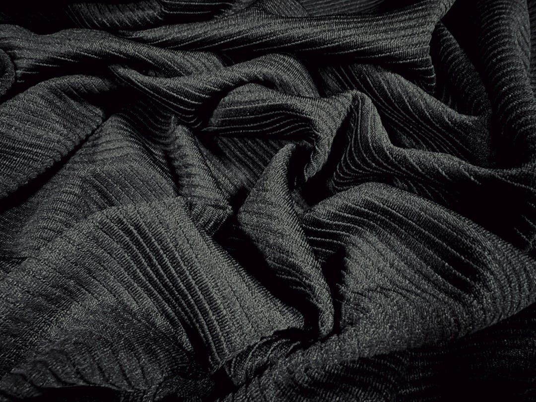Ottoman Rib Double Jersey Fabric , per Metre - Plain - Black - Etsy