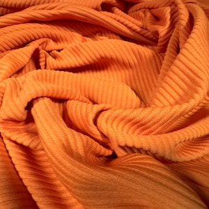 Ottoman Rib Stretch Double Jersey Fabric, per Metre - Plain - Orange - Etsy
