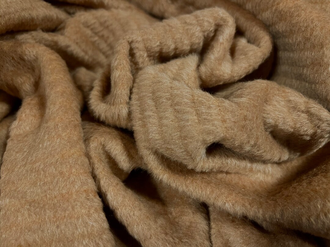 Heavyweight Wool Mouflon Jumbo Cord Fabric, per Metre - Plain - Camel ...