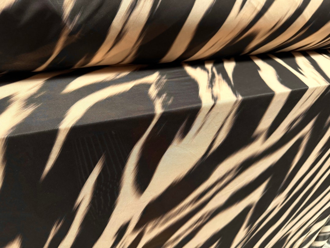 Power Mesh Net Sheer Stretch Spandex Fabric, per Metre - Zebra Smudge ...