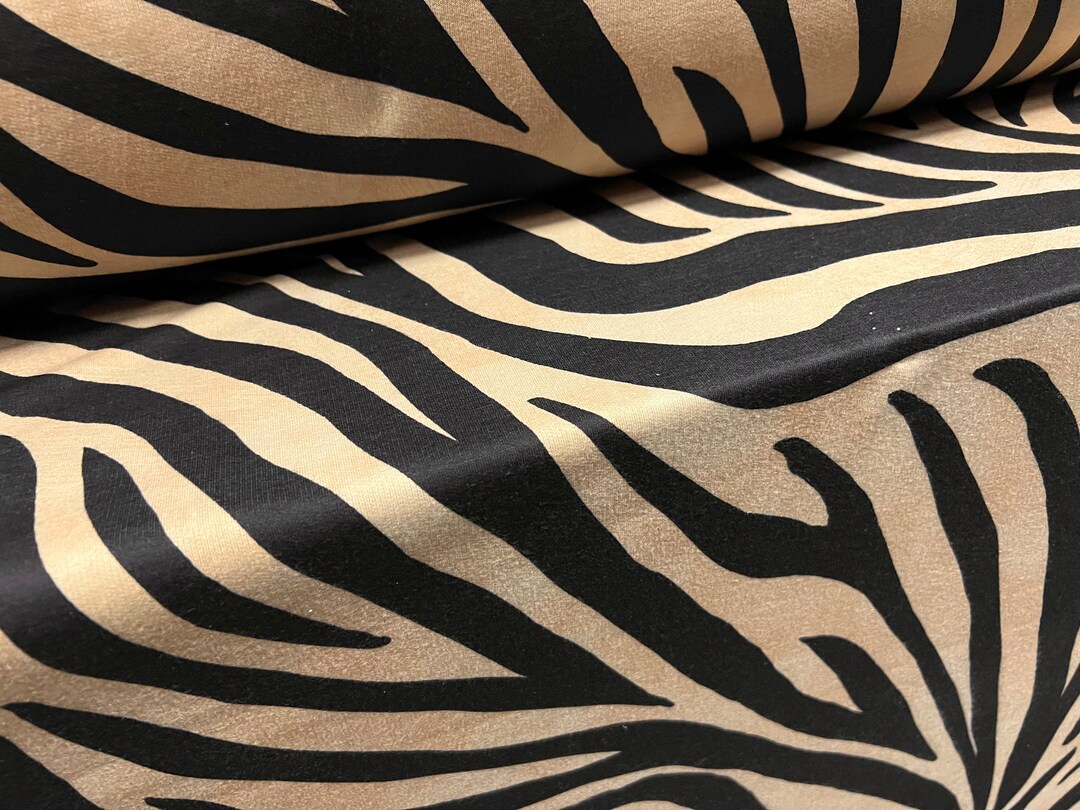 French Terry Soft Loopback Jersey Fabric, per Metre - Zebra Animal ...
