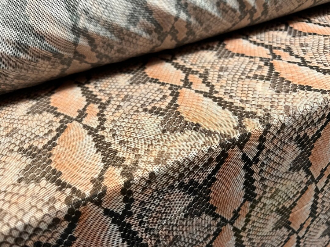 Power Mesh Net Stretch Spandex Fabric, per Metre - Snakeskin Animal ...