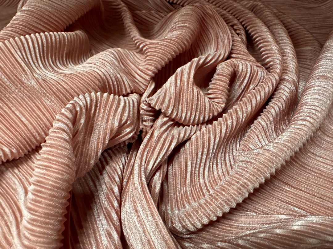 Plissé Stretch Spandex Pleated Satin Dress Fabric per Metre - Etsy
