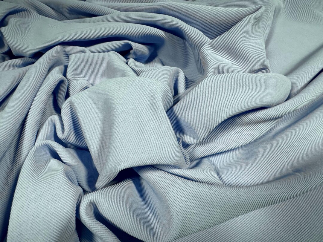 Fine Ottoman Rib Stretch Double Jersey Fabric , per Metre - Plain ...
