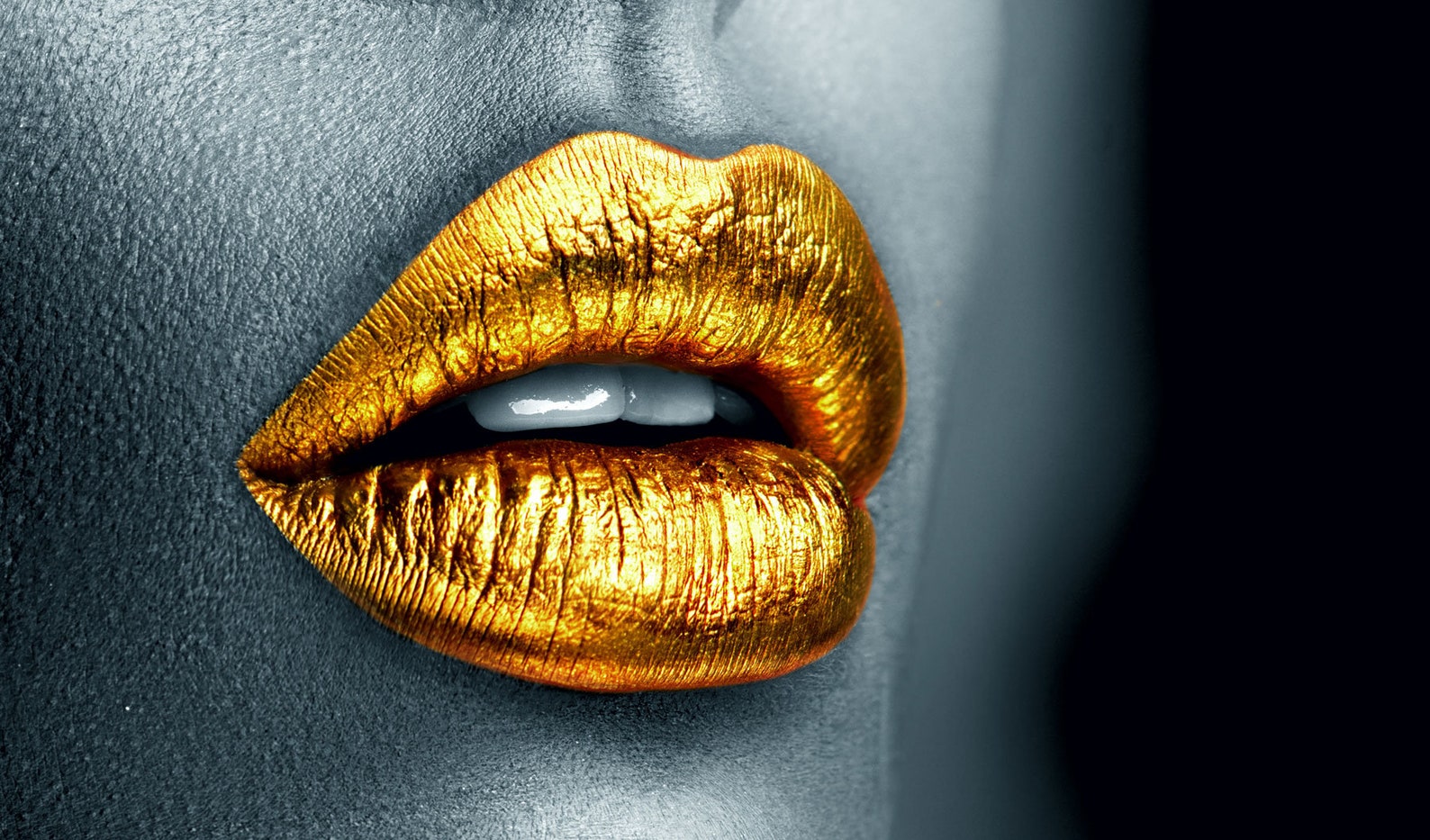 Golden Lips Wall Art Glass Printing-modern Home Decor Ideas - Etsy