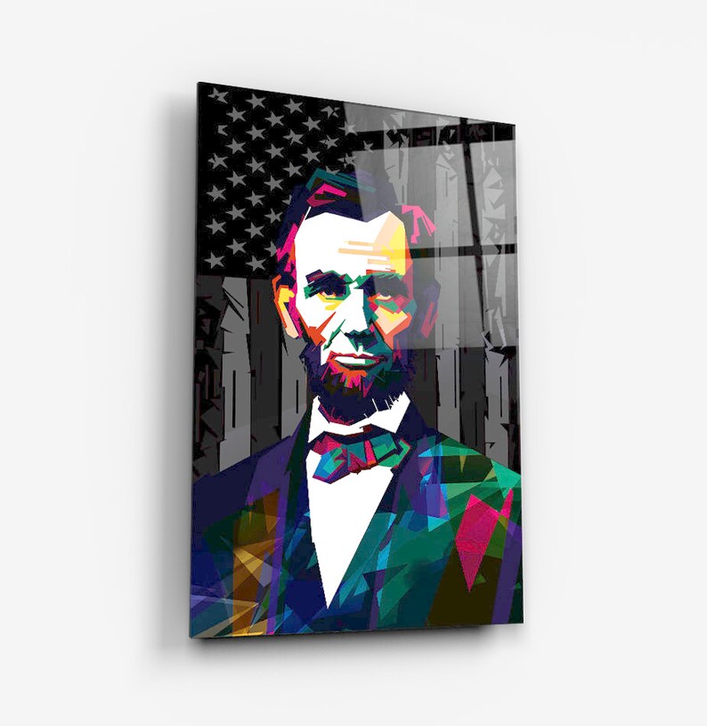 Abraham Lincoln-pop Art-wall Art Glass Printing-modern Home - Etsy