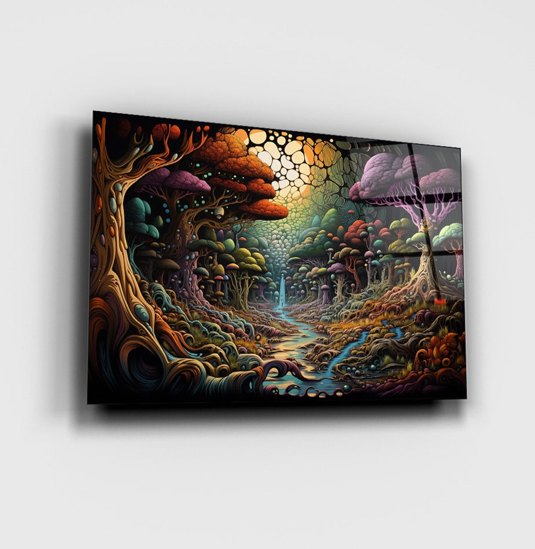 Colored Aboriginal Art: Glass Print Wall Décor Vibrant Expression of ...