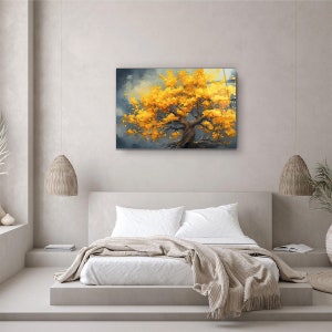 Yellow Trumpet Tree Abstract Artwork: Vibrant Floral Elegance in ...
