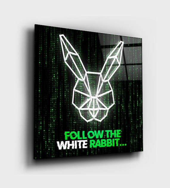Matrix Movie Follow the White Rabbit Wall Art Glass - Etsy