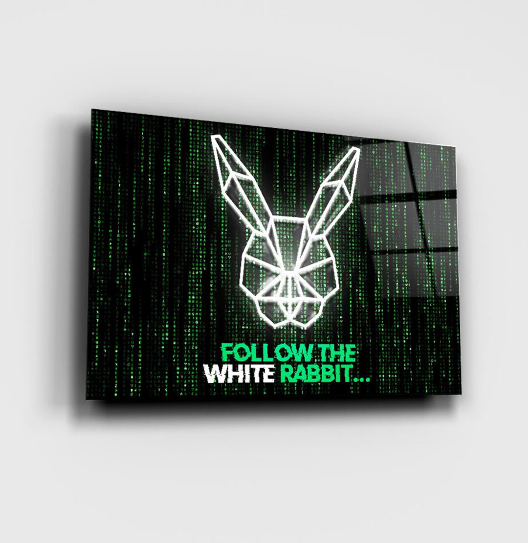 Matrix Movie - Follow the White Rabbit - Wall Art Glass Print Modern ...