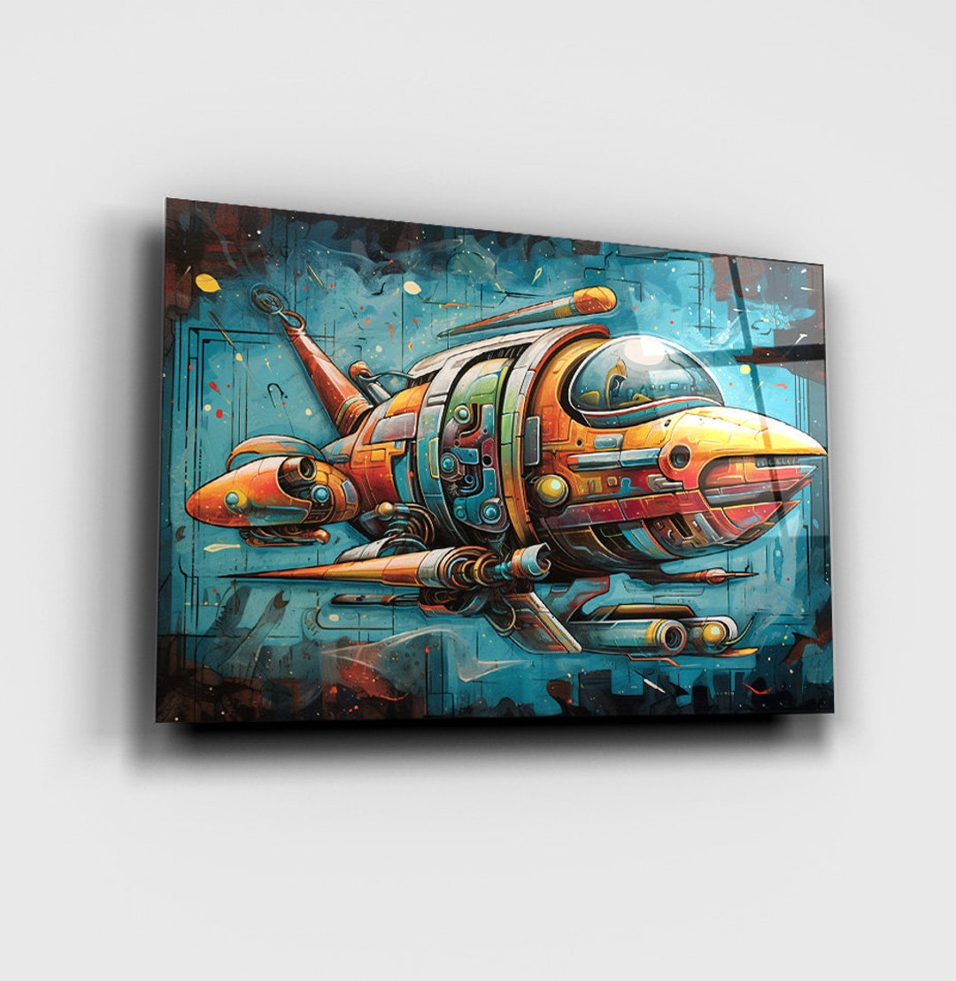 Space Ship Graffiti Abstract Artwork: Blast off Into Cosmic Creativity ...