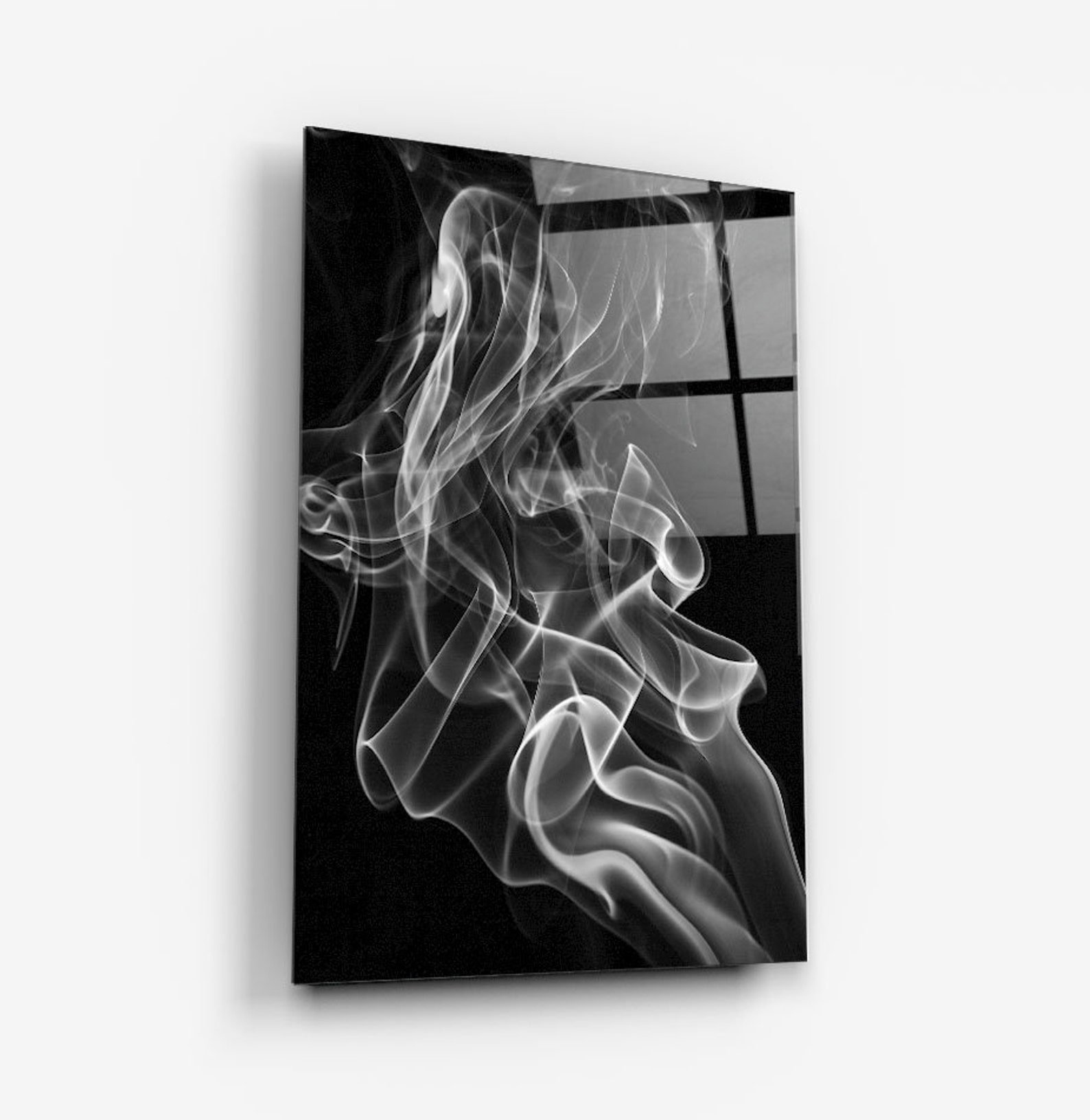 White Smoke-wall Art Glass Printing-modern Home Decor Ideas Art Glass ...