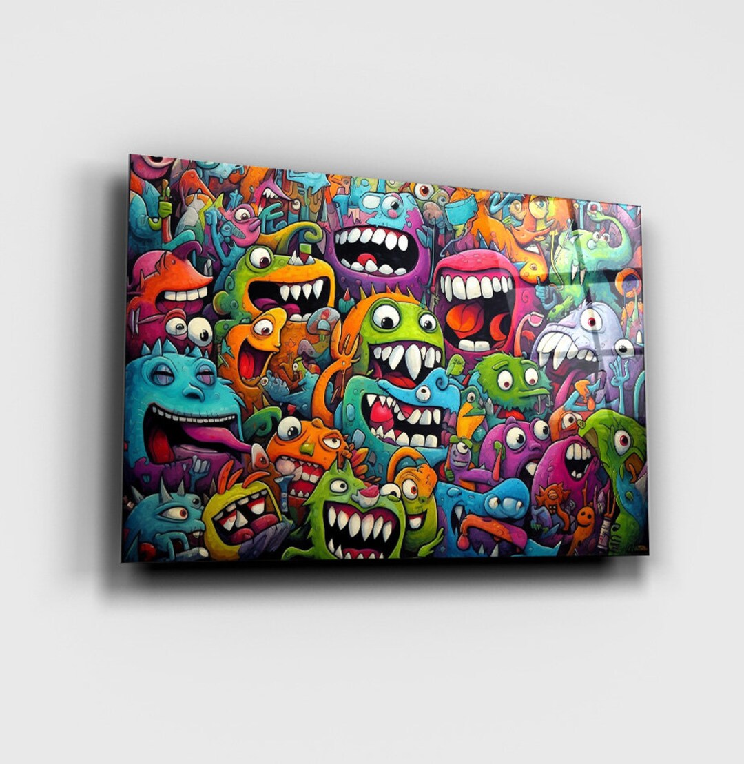 Monsters SA Graffiti Abstract Artwork: Wall Art - Vibrant Colors ...