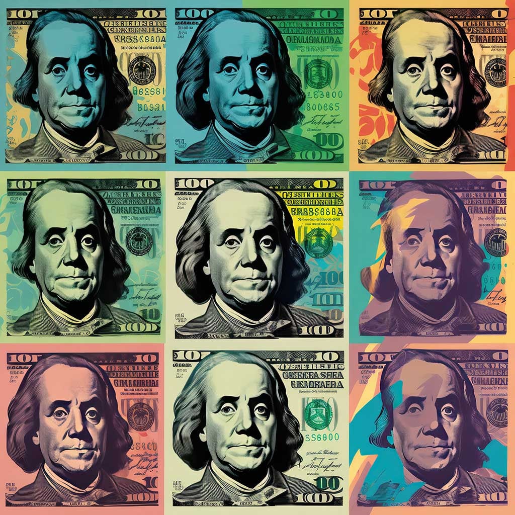 Money Talks: Pop Art 100 Dollar Bill Print on Tempered Glass - Etsy