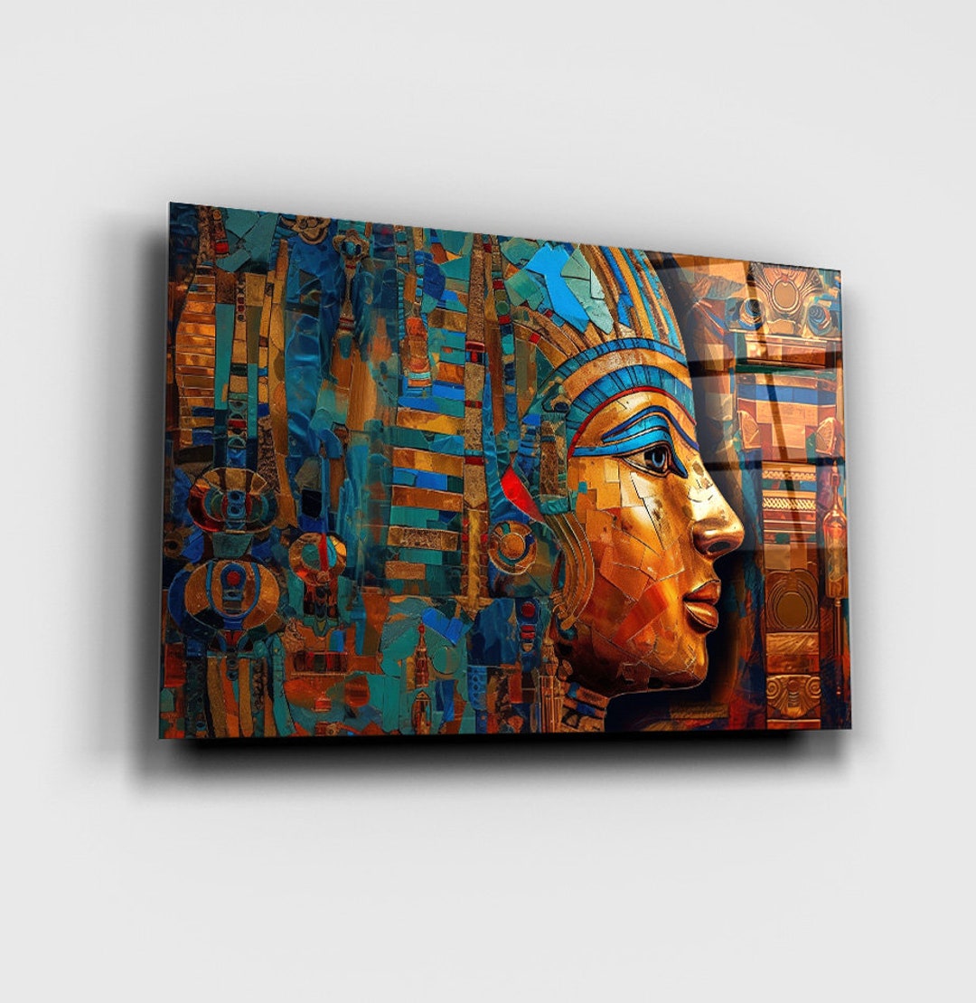 Egypt Pharaoh Abstract Art: Glass Print Wall Art - Mystical Pharaoh ...