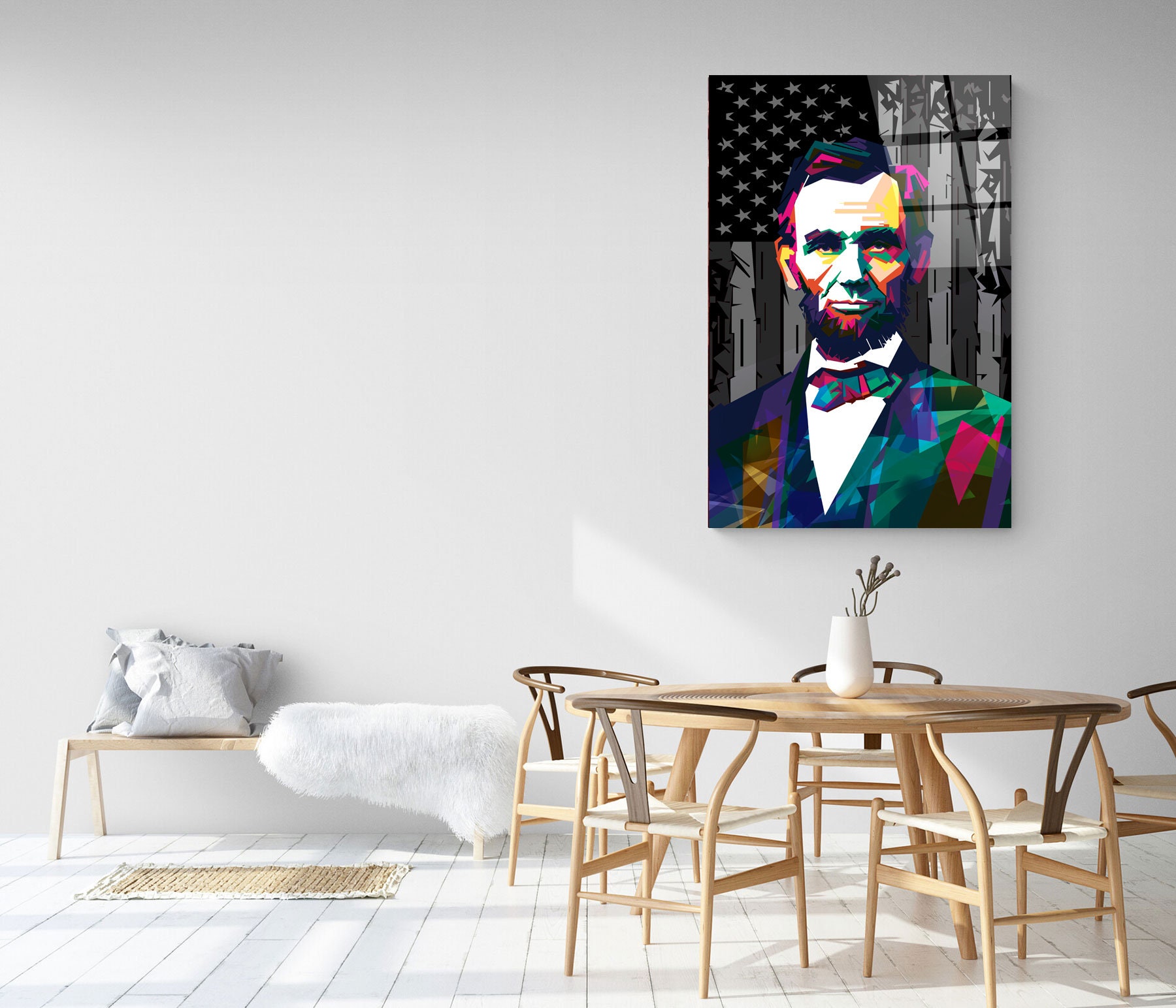 Abraham Lincoln-pop Art-wall Art Glass Printing-modern Home - Etsy