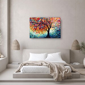 Multi-colored Tree Abstract: Glass Print Wall Art - Vibrant and ...