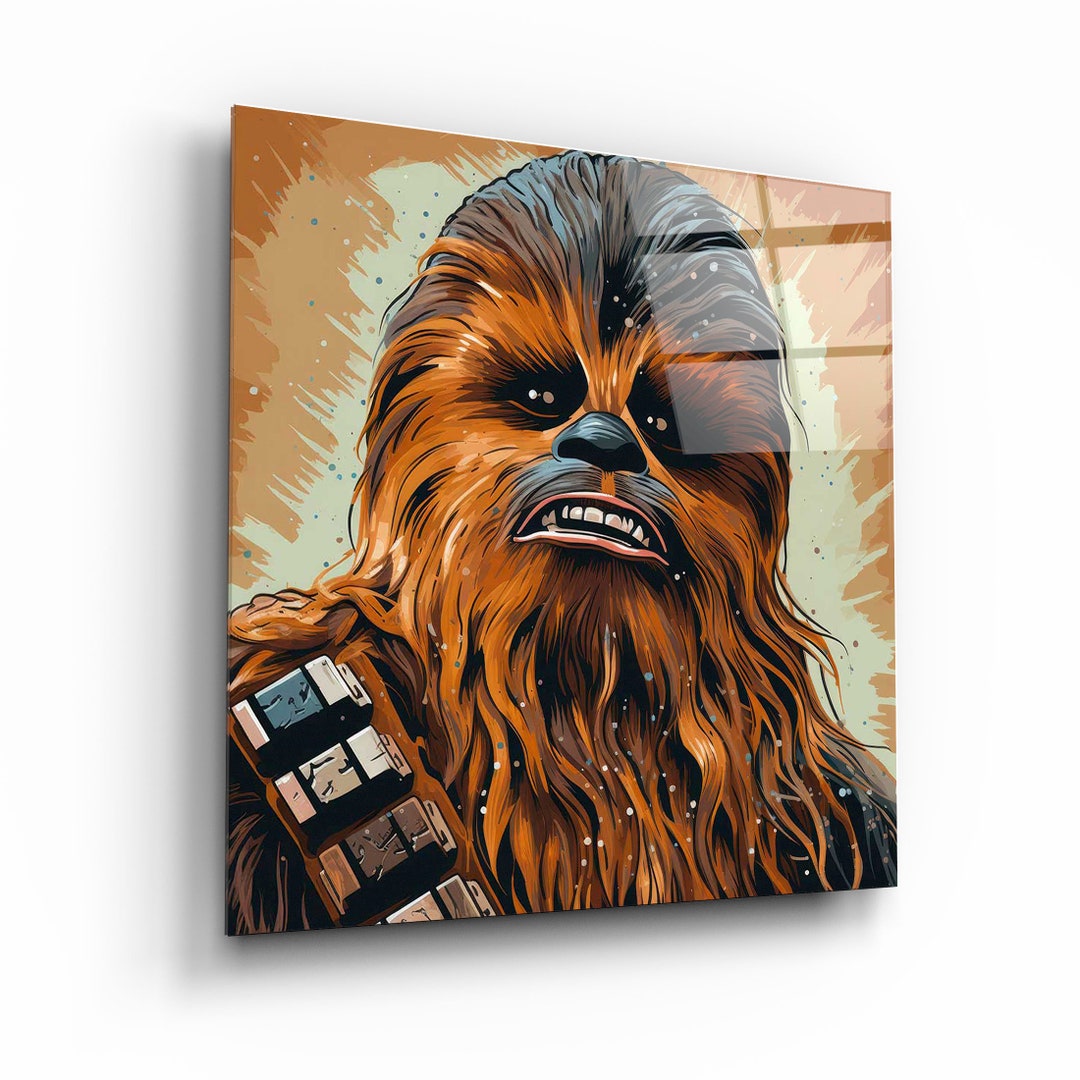Roar of the Wookiee: Chewbacca Comic Pop Art on Tempered Glass ...