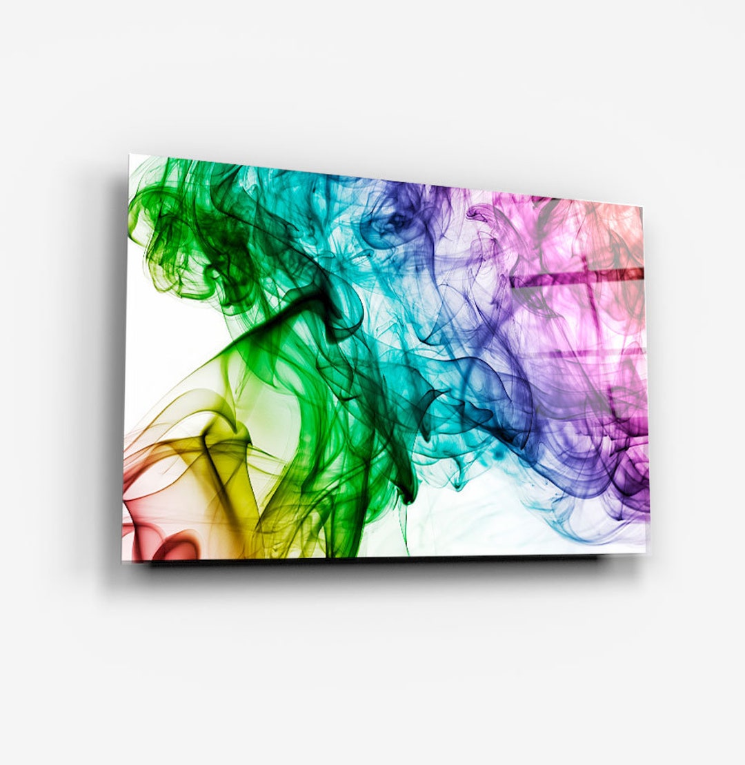 Colored Smoke-colorful Abstract Art-wall Art Glass Printing-modern Home ...