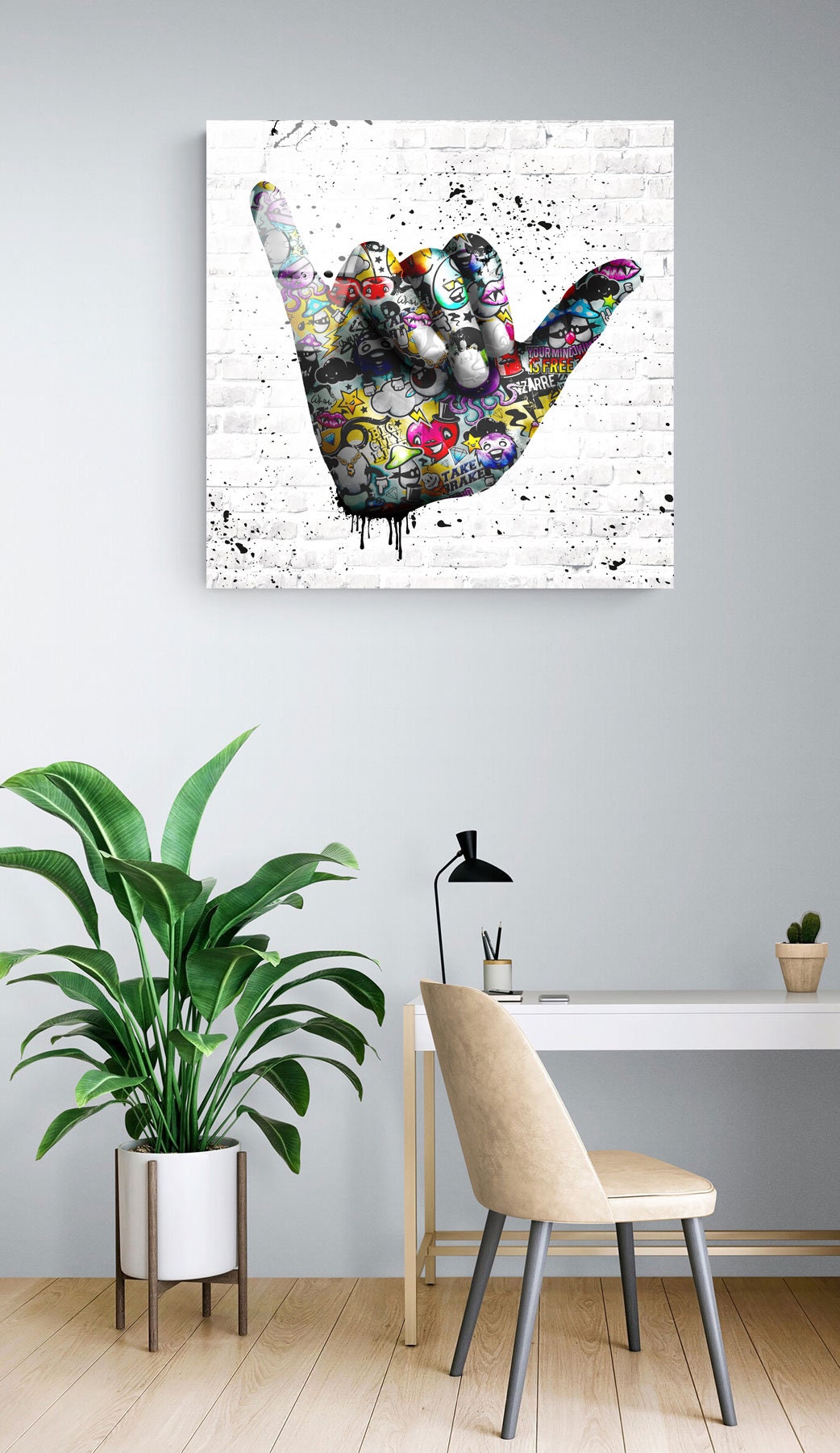 Shaka Sing Street Art-hang Loose-pop Art-wall Art Glass - Etsy