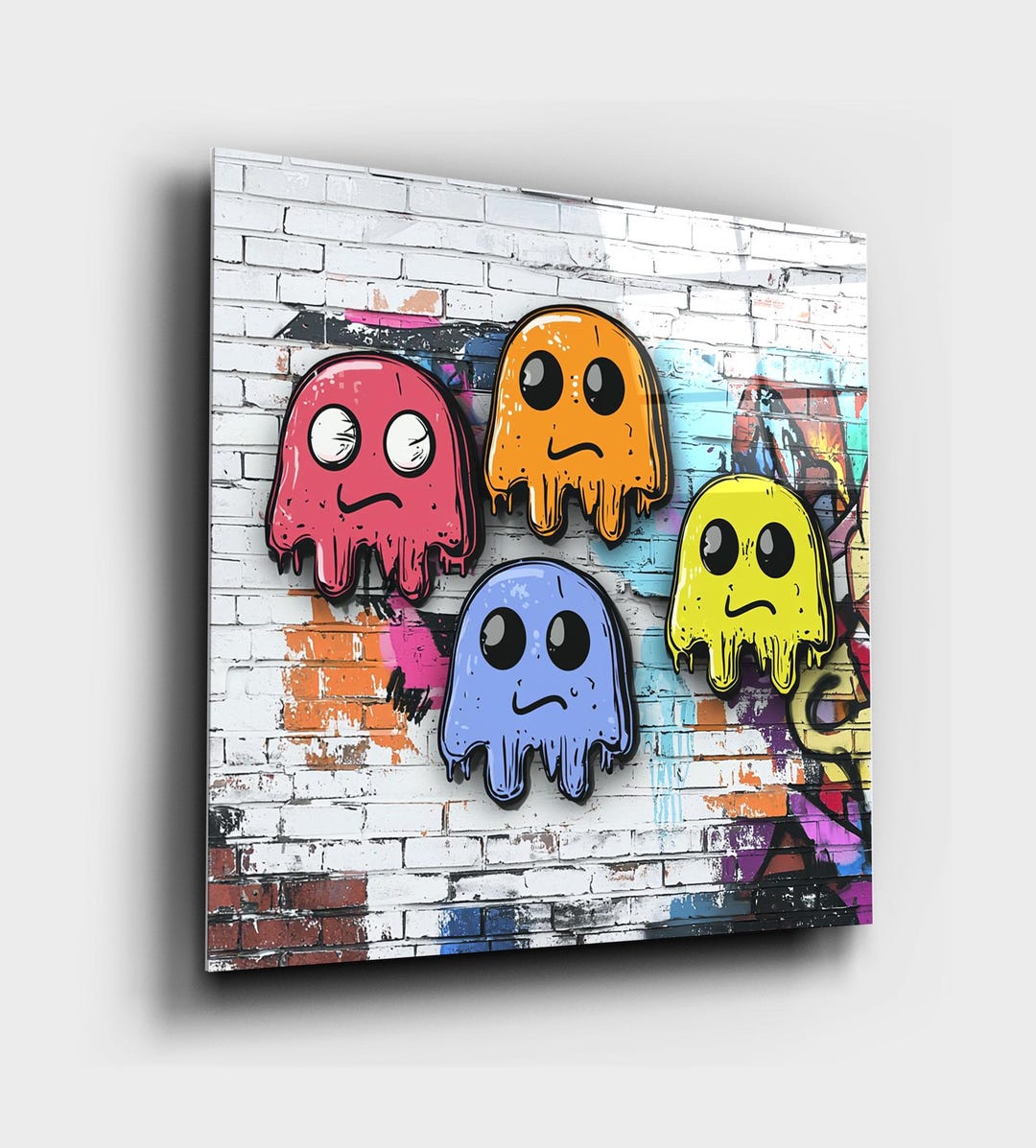 Melting Ghosts Graffiti Glass Wall Art – High-quality Custom Print ...