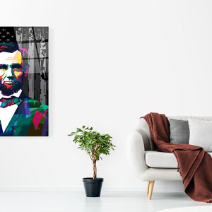 Abraham Lincoln-pop Art-wall Art Glass Printing-modern Home Decor Ideas ...