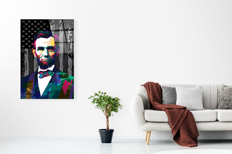Abraham Lincoln-pop Art-wall Art Glass Printing-modern Home - Etsy