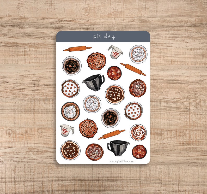 Pie Day Sticker Sheet Pie Stickers Baking Stickers November - Etsy