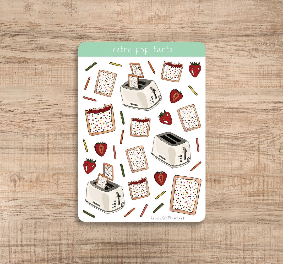 Retro Toaster Pastries Sticker Sheet, Retro Stickers, Toaster Stickers ...