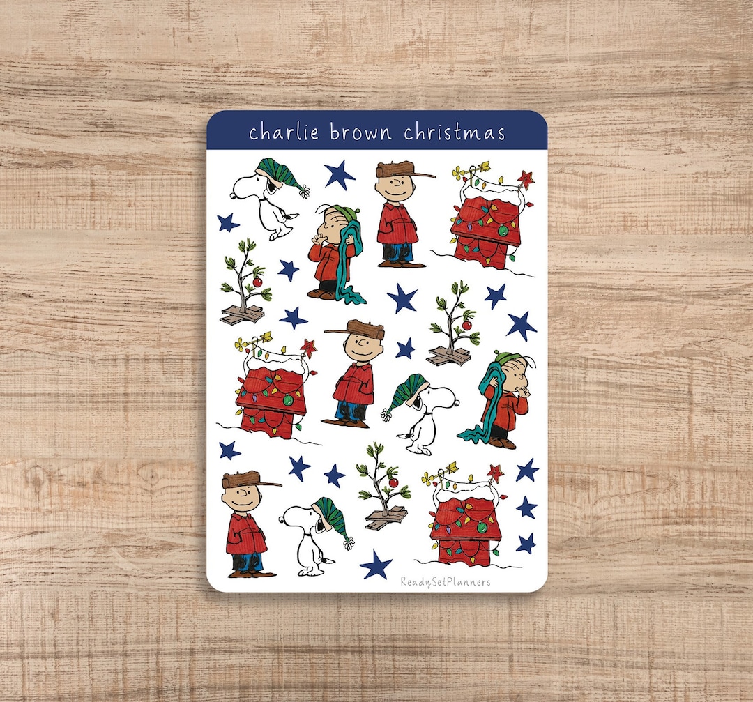 Charlie Brown Christmas Sticker Sheet, Christmas Stickers, December ...
