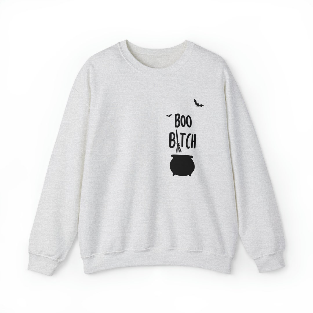 Fun Boo Bitch Halloween Crewneck, Comfortable Sweatshirt for Halloween ...