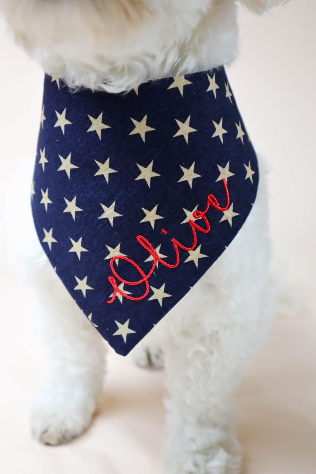Patriotic Dog Bandana, USA Flag Bandanna for Dog, Navy Blue Dog Bandana ...