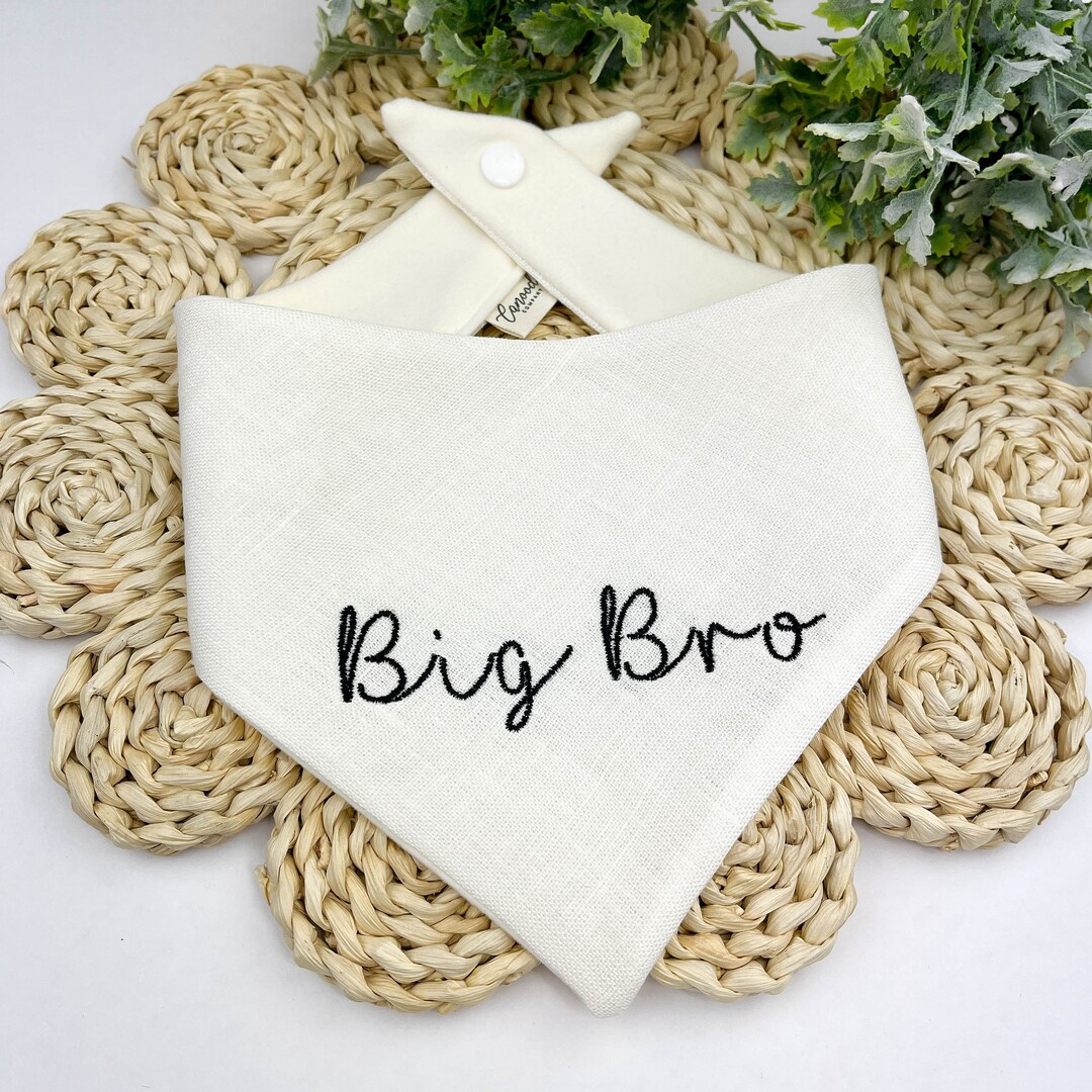 Big Bro Custom Pregnancy Announcement Dog Bandana With Snap Cursive ...