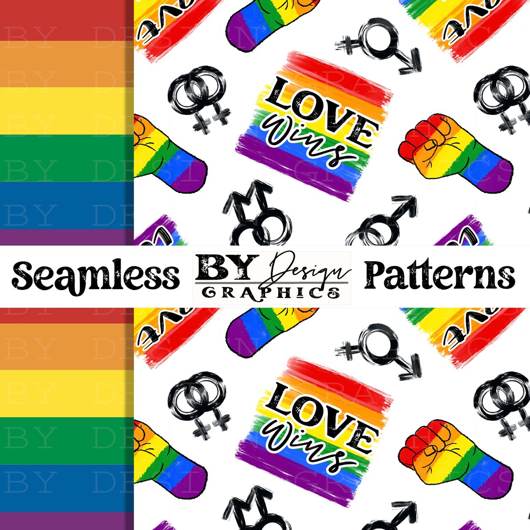 Pride Seamless Pattern Hand Drawn 2 Designs Included Pride Seamless ...