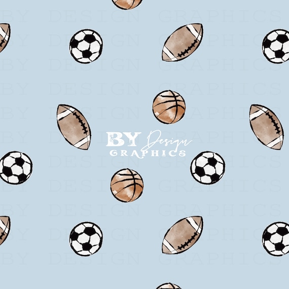 Sports Seamless Pattern Hand Drawn Boy Seamless Football - Etsy