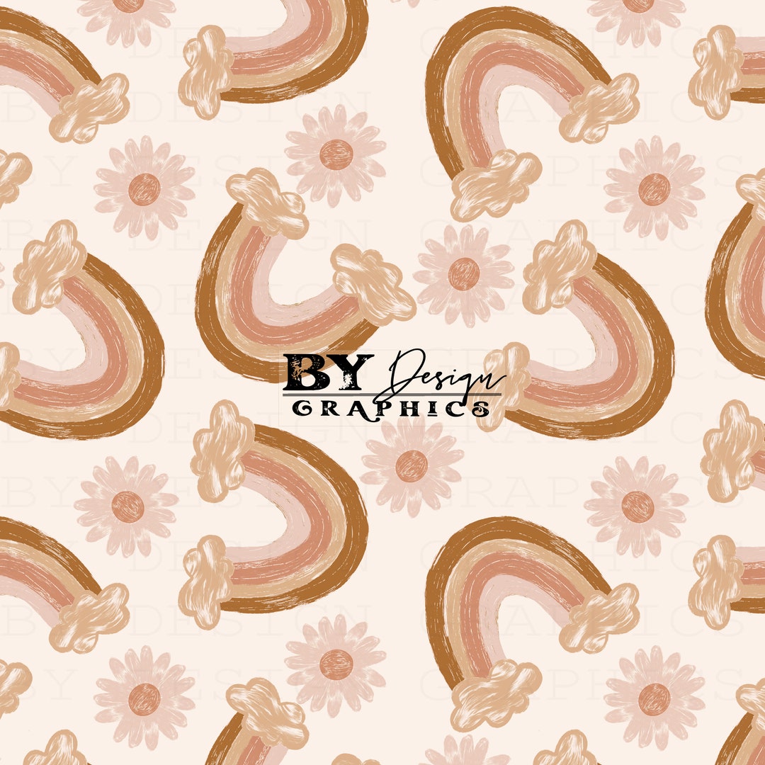 Boho Rainbow Seamless | Neutral Rainbow Seamless | Earthy Rainbow ...