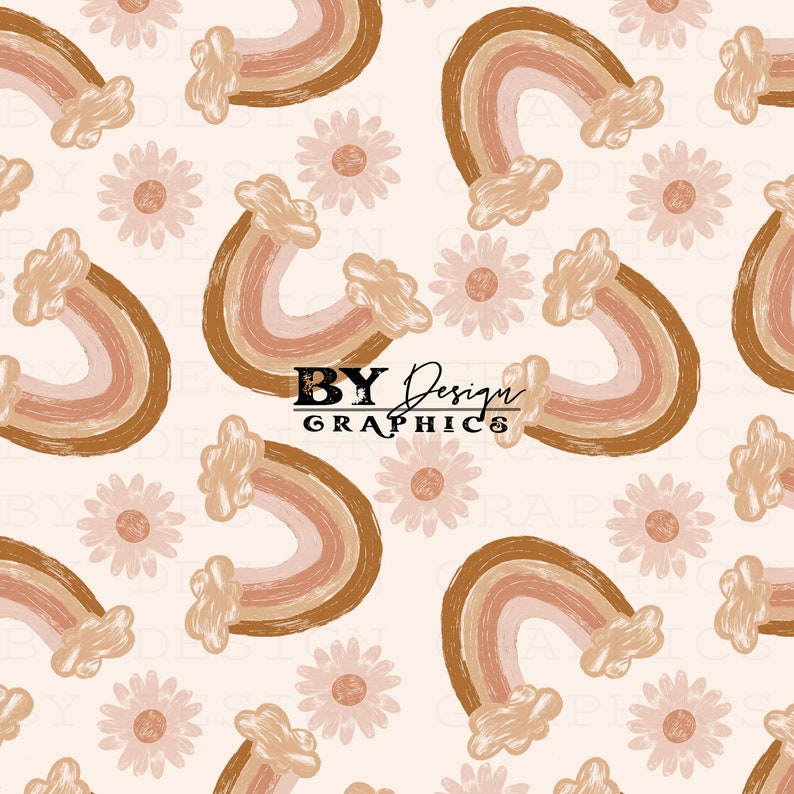 Boho Rainbow Seamless Neutral Rainbow Seamless Earthy - Etsy