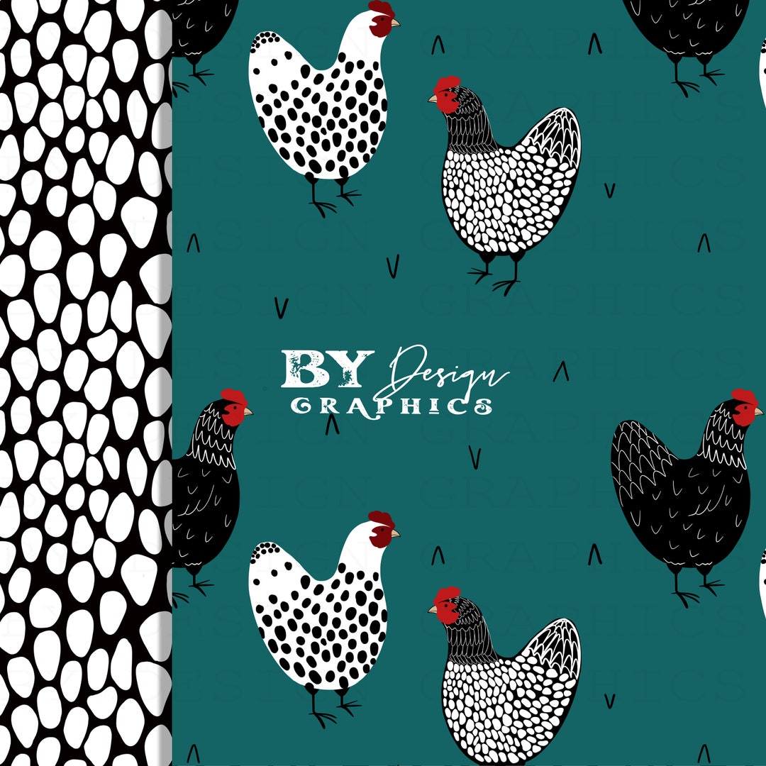 Chicken Seamless Pattern | Hand Drawn | Seamless + Coordinate | Modern ...
