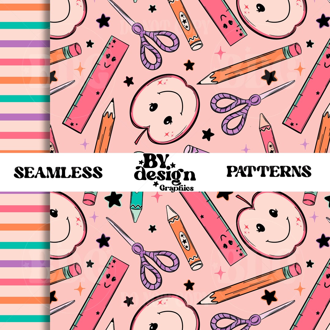 Back to School Seamless | Girl Back to School Seamless | School ...