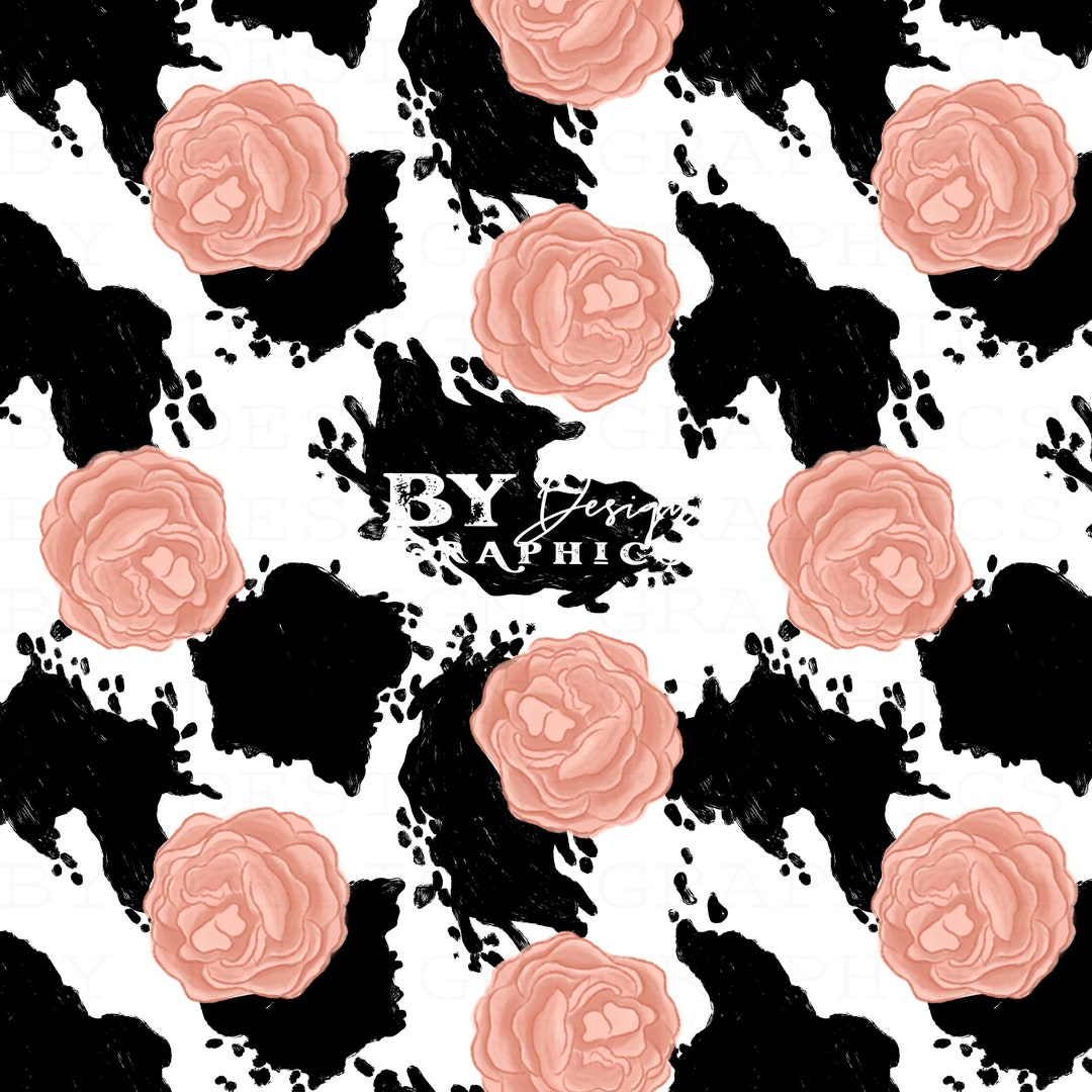 Floral Cow Print Seamless Cow Hide Seamless Western Floral Seamless ...