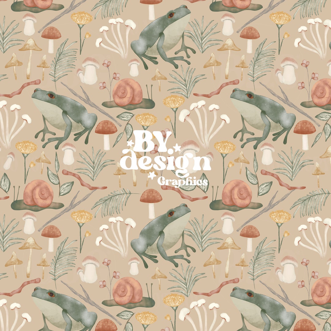 Cottagecore Frog Seamless | Boy Cottagecore Seamless | Mushroom ...