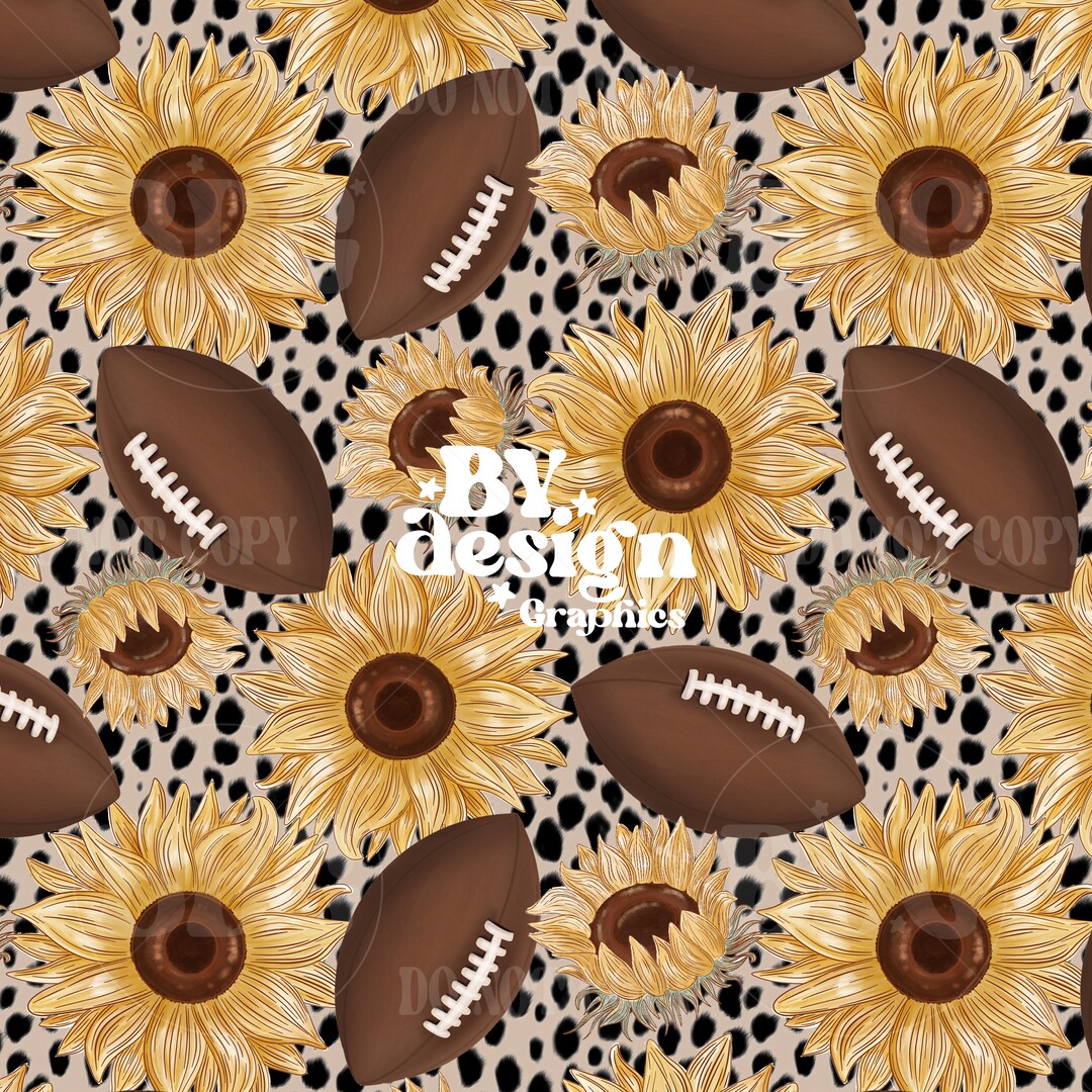 Sunflower Football Seamless | Girls Football Seamless | Womens Football ...