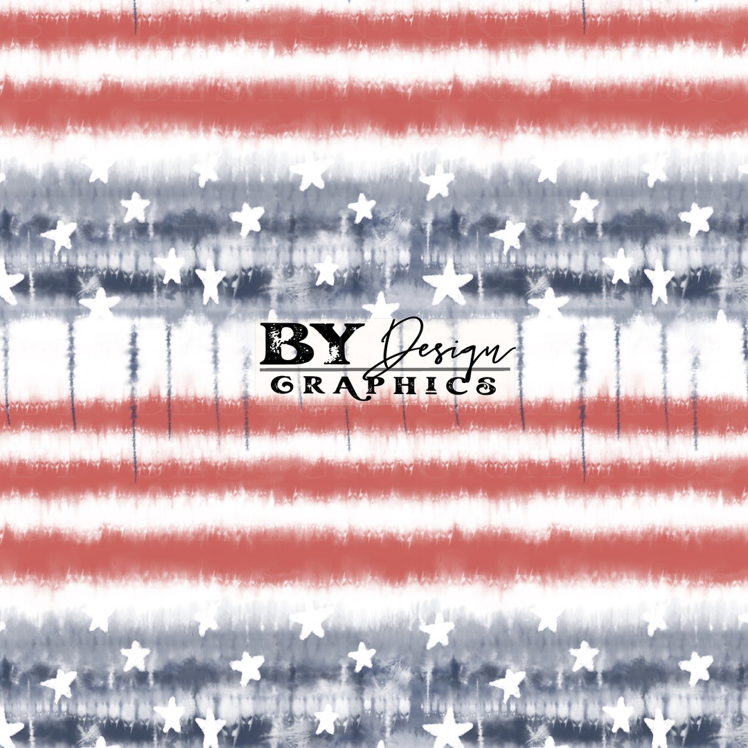 Red White Blue Seamless Pattern | Hand Drawn | Patriotic Seamless ...
