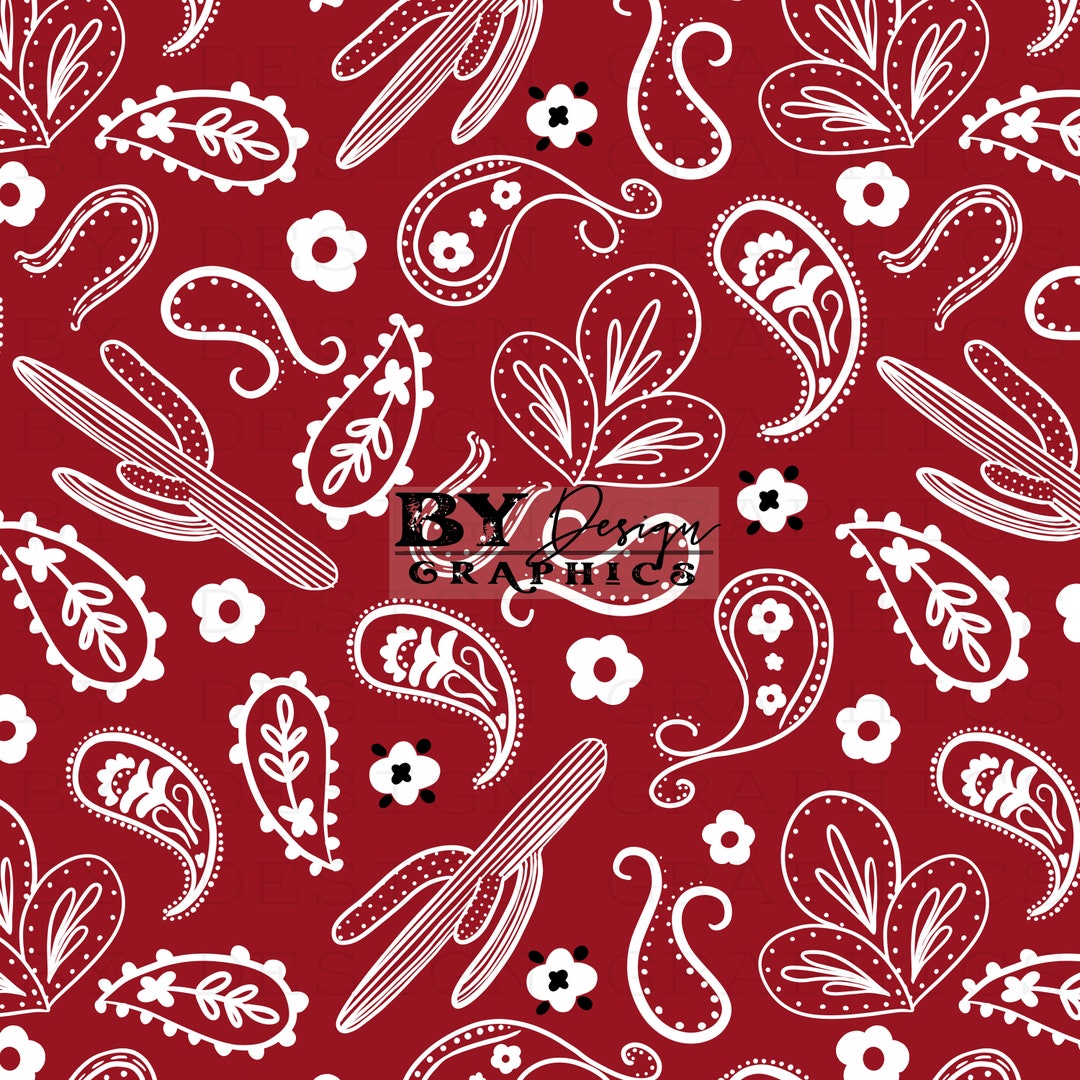 Red Paisley Seamless |paisley Seamless Pattern | Western Seamless ...