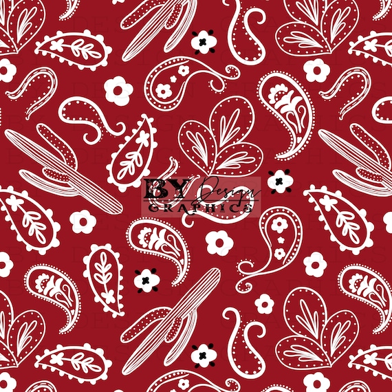 Red Paisley Seamless paisley Seamless Pattern Western - Etsy